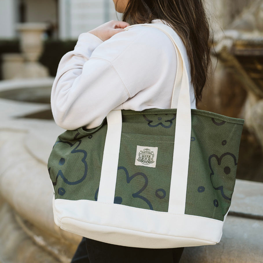 Flower Super Heavyweight Tote - Green – Kayan Pepper Co